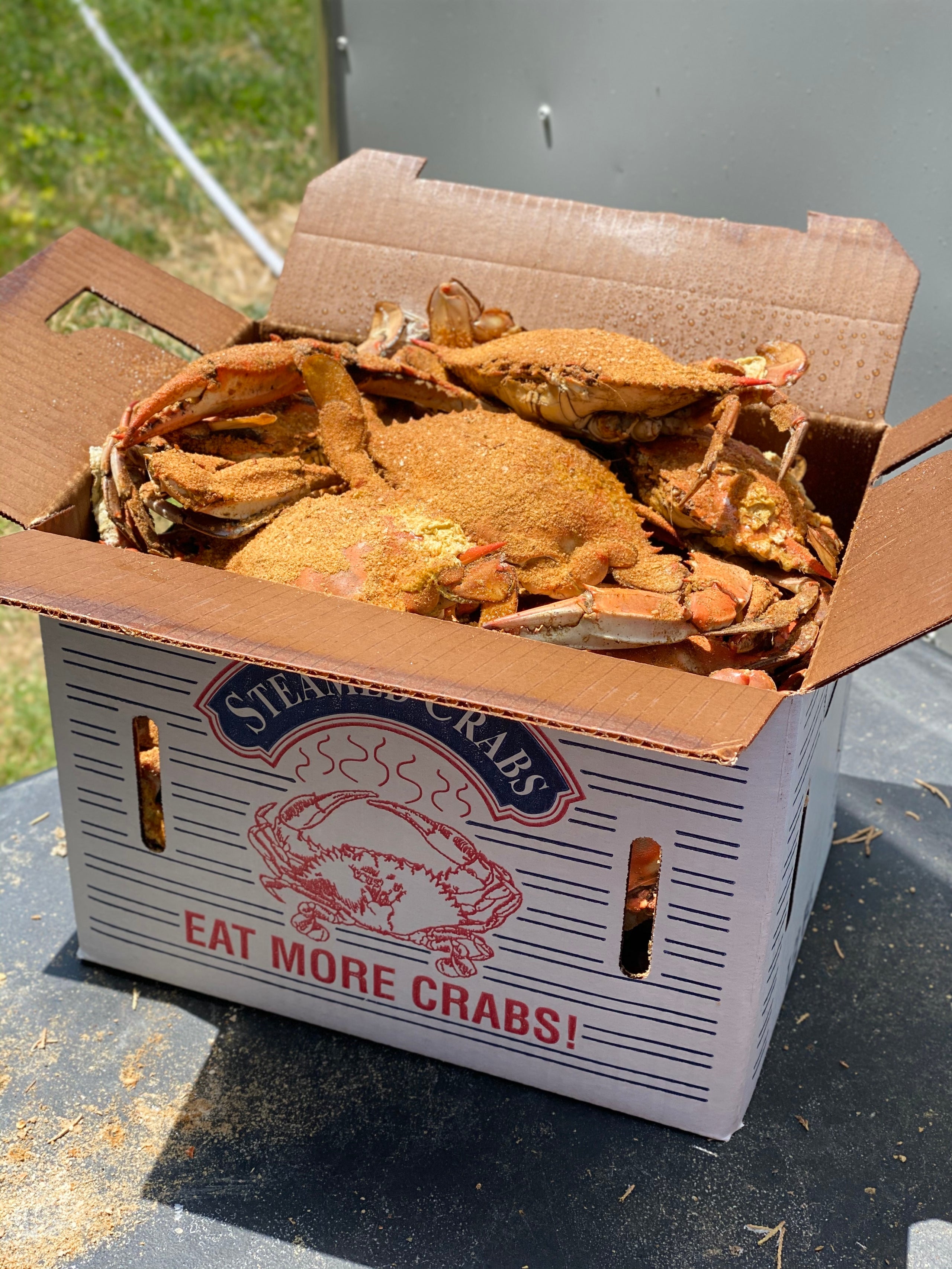 Cardboard Crab Boxes | Kent Point Marina & Seafood